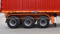 China Semi-Trailer Wosheng 3 Axles Hydraulic Rear Dump Tipper Steel Tipping Truck Trailers 9800x2500x3500mm for sale