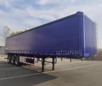 China WABCO-ABS Brake Equipped 3 Axles 40ft 45ft Blue Curtain Side Semi Trailer by Wosheng for sale