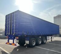 China WABCO-ABS Brake Equipped 3 Axles 40ft 45ft Blue Curtain Side Semi Trailer by Wosheng for sale