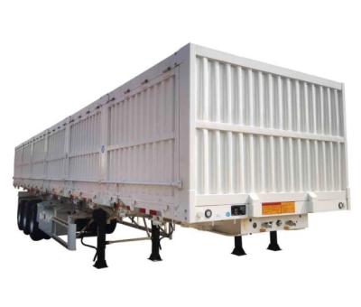 China 40-80ton Dropside Sidewall Cargo Lorry Semi Truck Trailers with and Customized Design for sale