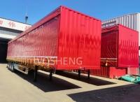 China WS 3 Axles Van Truck Trailer Cargo Transport PVC Tarpaulin Sliding Side Curtain Semi Trailer for sale