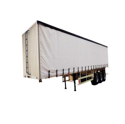 China 40tons Max Payload Tri-axle Enclosed Cargo Box Semi Trailer with Customizable Side Curtain for sale