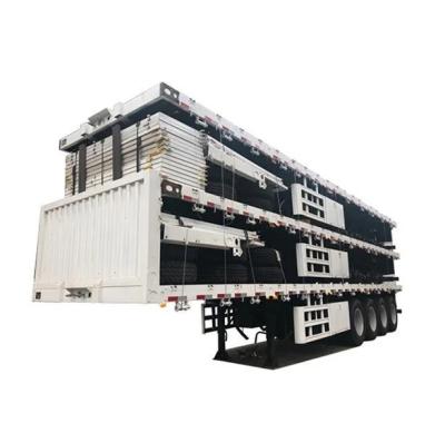 China 30t 40t Bulk Dry Cargo Side Drop Side Wall Semi Trailer for Truck Wabco Brake System for sale