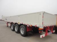 China 40FT Drop Side Wall Bulk Fence Stake Flatbed Container Heavy Cargo Sidewall Board Truck Semi Trailer for sale