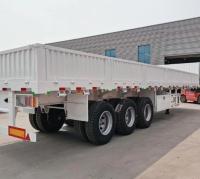 China 40FT Drop Side Wall Bulk Fence Stake Flatbed Container Heavy Cargo Sidewall Board Truck Semi Trailer for sale