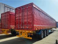 China Tri-axle 40ft 45ft Curtain Side Tarpaulin Fabric Semi Trailer for Heavy Duty Hauling for sale