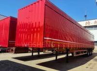 China Tri-axle 40ft 45ft Curtain Side Tarpaulin Fabric Semi Trailer for Heavy Duty Hauling for sale
