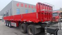 China Mechanical Suspension 45 cubic meter side dump trailer bulk cargo transport trailer for sale