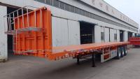 China Main Beam Height 0.5m 3 Axle Flatbed Semi Trailer for 20FT 40FT Container Transportation for sale