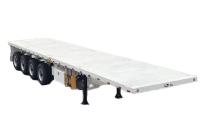 China Max Payload 100tons 3 Axle Flatbed Container Flat Semi Trailer for Heavy Duty Truck for sale