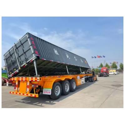 China Side Tipping Semi-Trailer Direct Hydraulic Heavy Duty U-Shape End Tipper Dump Truck for sale