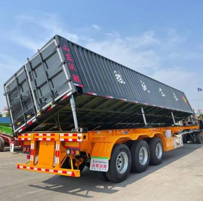 China 90mm*13/16mm*10Layer Leaf Spring Steel Side Dump Tipper Semi Trailer for Agricultural for sale