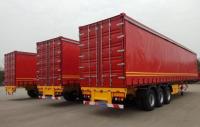 China 3 Axles 40ft 45ft White Curtain Side Sliding Truck Semi Trailer for Truck Trailer for sale