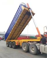 China 40-80T Rear Dump Semi-Trailer with Dual Line Brake System and High Payload Capacity for sale