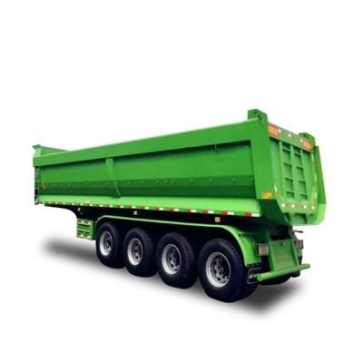 China 28t Heavy Duty Landing Gear 3 Axle Rear Dump Semi Trailer for Stone Transporting for sale