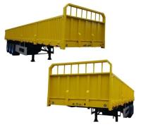 China 3 Axles Bulk and Container Transportation Steel Sidewall Semi-Trailer for Semi-Truck for sale
