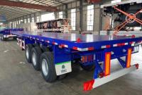 China 20 Feet 40 Feet Steel Container Flatbed Semi Trailer for Truck Trailer in Yellow Color for sale
