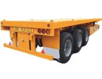 China 20 Feet 40 Feet Steel Container Flatbed Semi Trailer for Truck Trailer in Yellow Color for sale