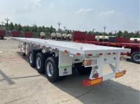 China 20 Feet 40 Feet Steel Container Flatbed Semi Trailer for Truck Trailer in Yellow Color for sale