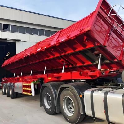 China Leaf Spring and Main Beam 13m Side Dump Semi Trailer for Transporting Wheat Gain for sale