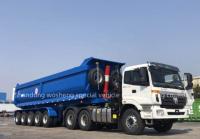 China Wosheng 3/4/5 Axles Blue Hydraulic Rear Dump Semi Trailer End Tipper for Transportation for sale