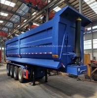 China Wosheng 3/4/5 Axles Blue Hydraulic Rear Dump Semi Trailer End Tipper for Transportation for sale