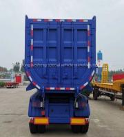 China Wosheng 3/4/5 Axles Blue Hydraulic Rear Dump Semi Trailer End Tipper for Transportation for sale