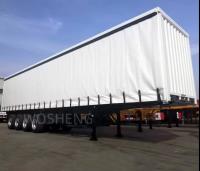 China Tri-axle 40ft 45ft Curtain Side Tarpaulin Fabric Semi Trailer for Drinks and Vegetables for sale
