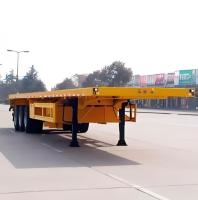 China Light Weight 6.5 Ton Flatbed Container Semi Trailer 3/4 Axle Flat Bed in Rim 9.0-22.5 for sale