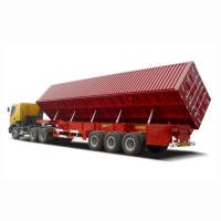 China Durable 3 Axles Hydraulic Side Tipper Dump Semi-Trailer with 10 Layer Leaf Spring for sale