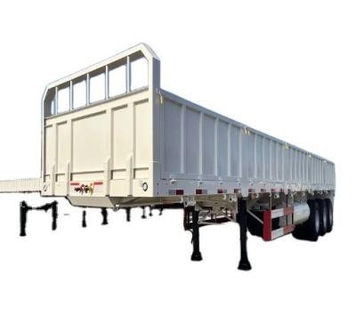China White Side Wall Semi-Trailer for Sand Stone Bulk Cargo 3 Axle 50 Tons Capacity for sale