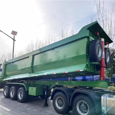 China 4 Axles Hydraulic Rear Dump Tipper Truck Semi Trailer for Heavy Stone Transporting for sale