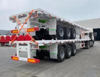 China Wosheng Top Selling 3-Axle 50 Tons Flatbed Truck Trailer Steel Flat Bed Semi Trailer for sale