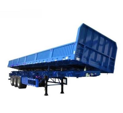 China Tri-Axle Hydraulic Lift Side Tipper Side Dump Semi Trailer with Max Payload 30-100T for sale
