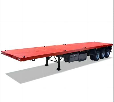 China 2/3/4 Axles 35ft 40ft 45ft Container Transport Steel Flat Bed Semi Trailer for Truck for sale