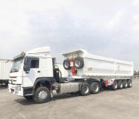 China Heavy Duty Landing Gear 28t WS 4 Axles Hydraulic Rear Dump Semi Trailer for Big Loading for sale