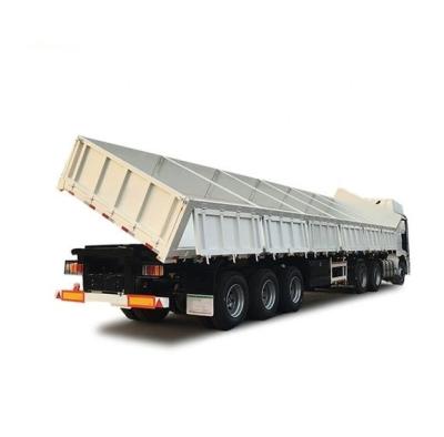 China Wosheng Side Dump Semi-Trailer with 90 w mm*13/16 thickness mm Leaf Spring and Tri-Axle for sale