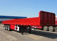 China Design 3 Axles Side Wall Semi Trailer Cargo Transport Fence Type Flatbed Semi Trailer for sale