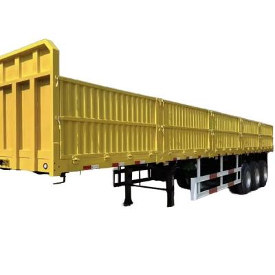 China Multipurpose Function 3 Axles Semi-Trailer for Bulk Cargo Steel Side Wall Trailer for sale