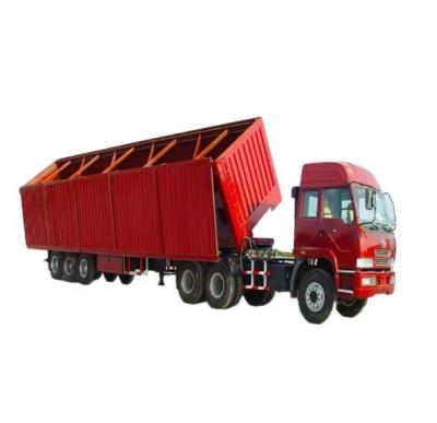 China Wosheng Tri-Axle Hydraulic Lift Side Tipper Side Dump Semi Trailer Side Tipping Trailer for sale