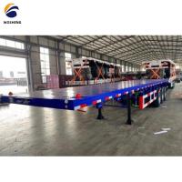 China Truck Trailer 3 Axle 40 ft Flatbed Semi Trailer with Steel Materials and 9.0-22.5 Rim for sale
