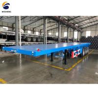 China Truck Trailer 3 Axle 40 ft Flatbed Semi Trailer with Steel Materials and 9.0-22.5 Rim for sale