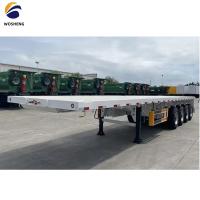 China Truck Trailer 3 Axle 40 ft Flatbed Semi Trailer with Steel Materials and 9.0-22.5 Rim for sale
