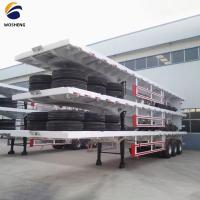 China Truck Trailer 3 Axle 40 ft Flatbed Semi Trailer with Steel Materials and 9.0-22.5 Rim for sale