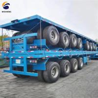 China Truck Trailer 3 Axle 40 ft Flatbed Semi Trailer with Steel Materials and 9.0-22.5 Rim for sale