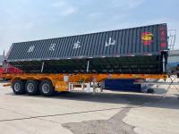 China Steel Tri 3 Axles 50 Tons Side Dump Truck Semi Trailer for Sand Stone Grain Transporting for sale