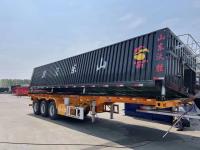 China Steel Tri 3 Axles 50 Tons Side Dump Truck Semi Trailer for Sand Stone Grain Transporting for sale