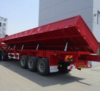 China Competitive Tri-axle Hydraulic Lift Side Tipper Side Dump Semi Trailer for Truck Trailer for sale