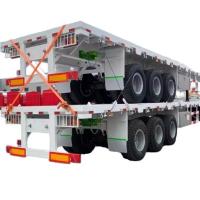 China 30-80 Tons 2 3 4 Axles 20 40 45 Feet Flat Bed Semi Trailer with and Customizable Size for sale