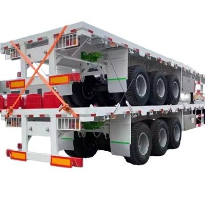 China 30-80 Tons 2 3 4 Axles 20 40 45 Feet Flat Bed Semi Trailer with and Customizable Size for sale